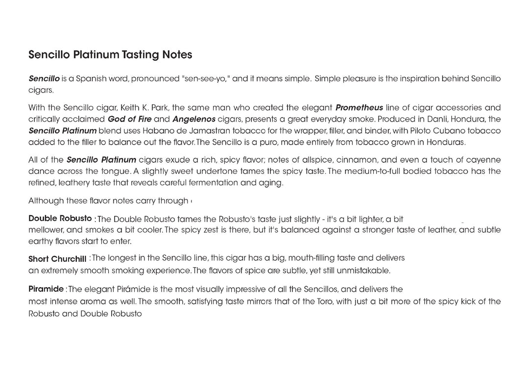 Sencillo Cigar - Cigar-Square